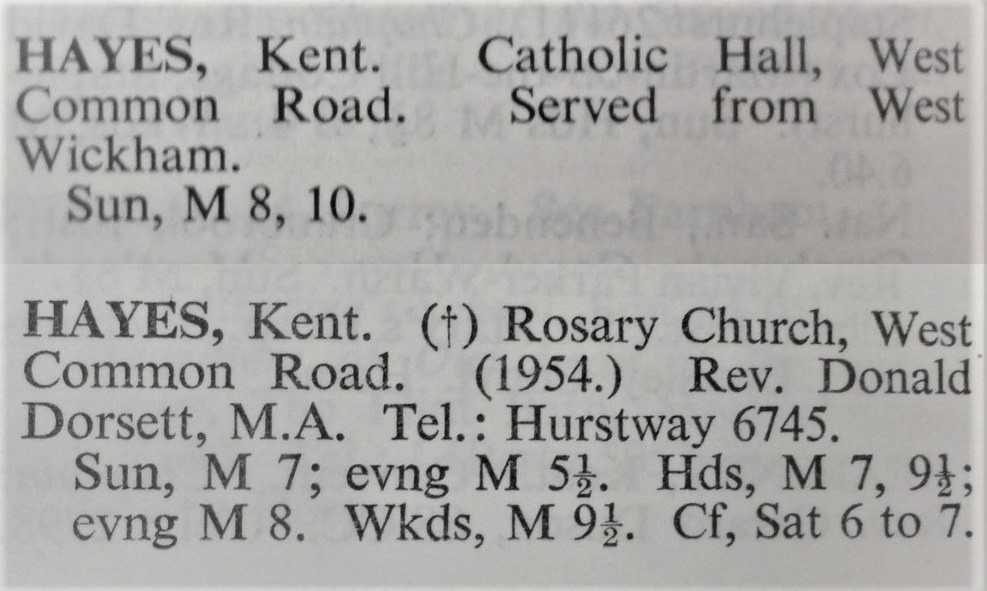 Past & Present – Our Lady of the Rosary, Hayes, Kent